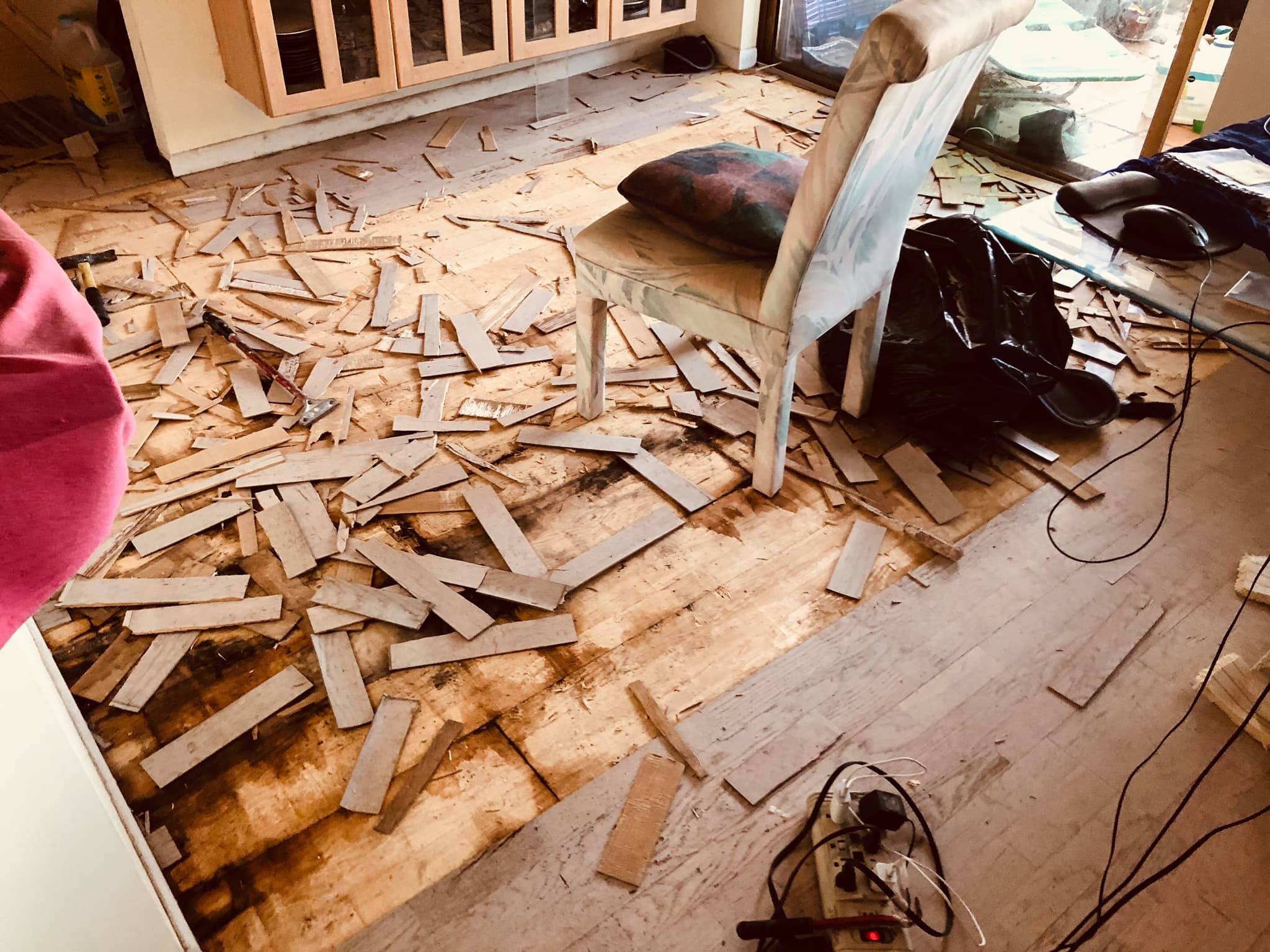 Damaged floor replacement | Dynamic Floors Inc